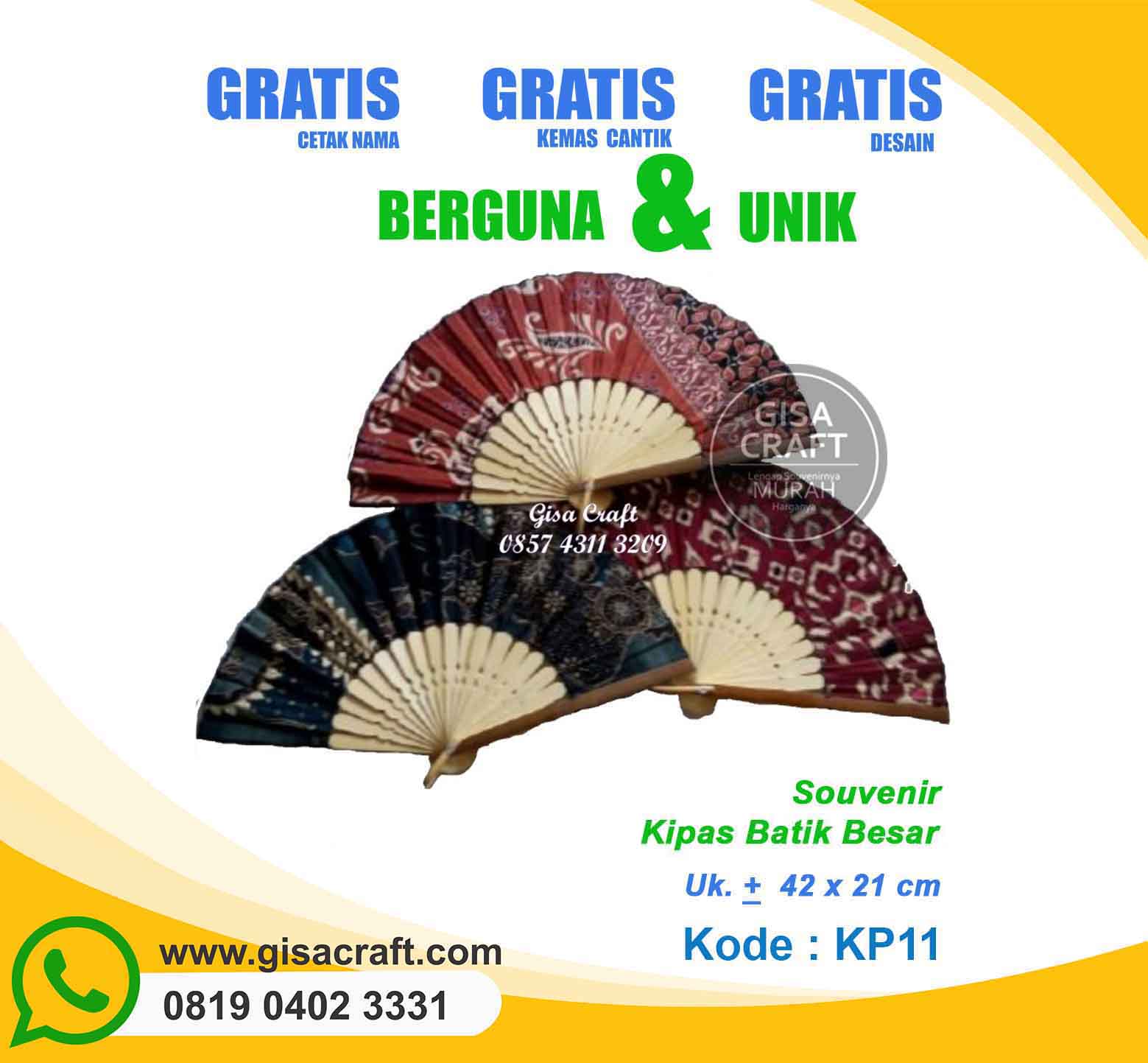 Souvenir Kipas Batik Medium KP11 - Gisa Craft