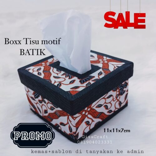 Souvenir Tempat Tisu Motif Batik Kecil Ukuran+- 11,5 x 11,5 x 7 cm ...